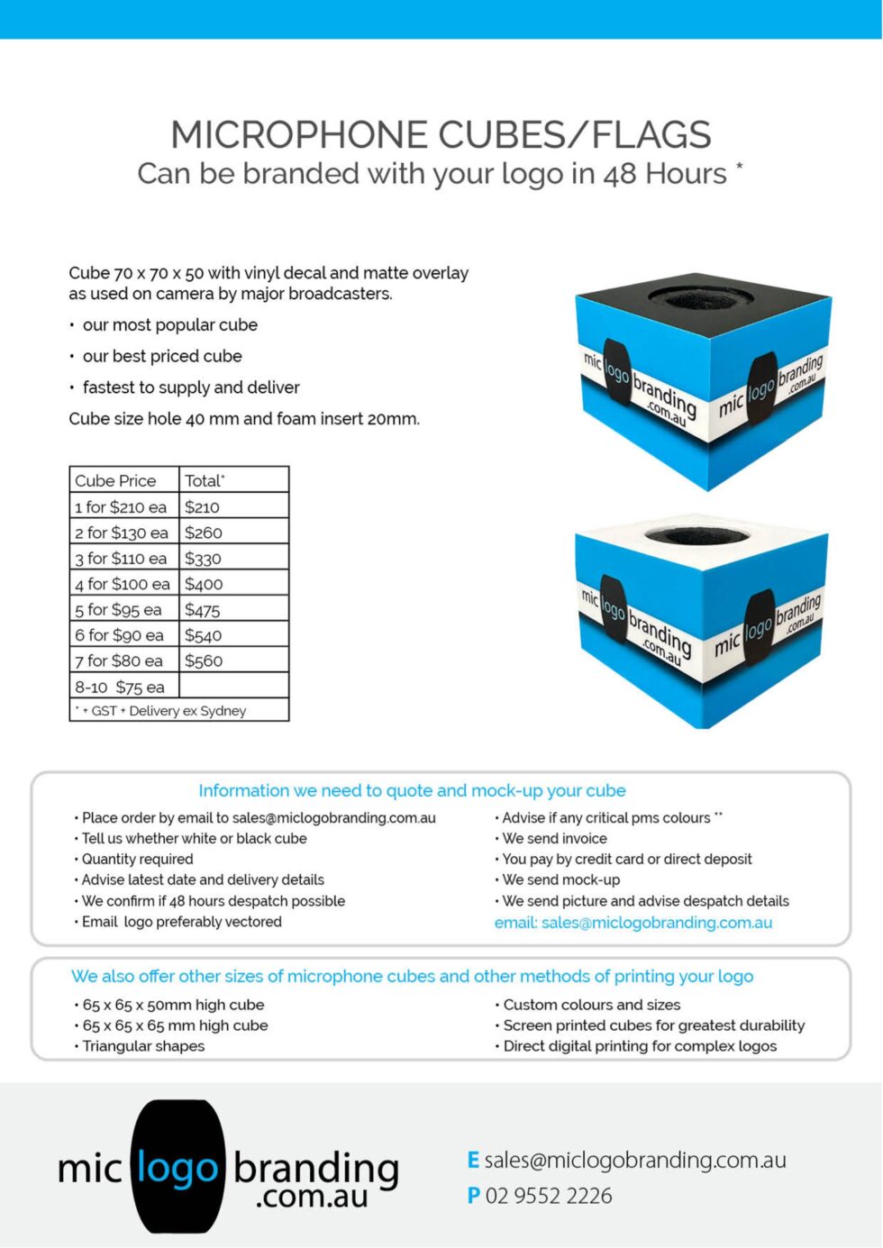 MICROPHONE CUBES & FLAGS - Mic Logo Branding | Cubes, Flags ...